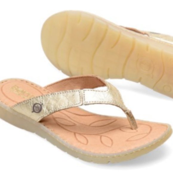 Born | Shoes | Born Amelie Gold Metallic Thong Flip Flop Sandal | Poshmark